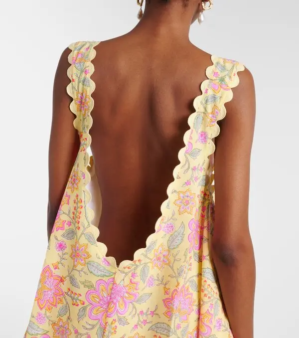JULIET DUNN Floral Cotton Minidress - Yellow