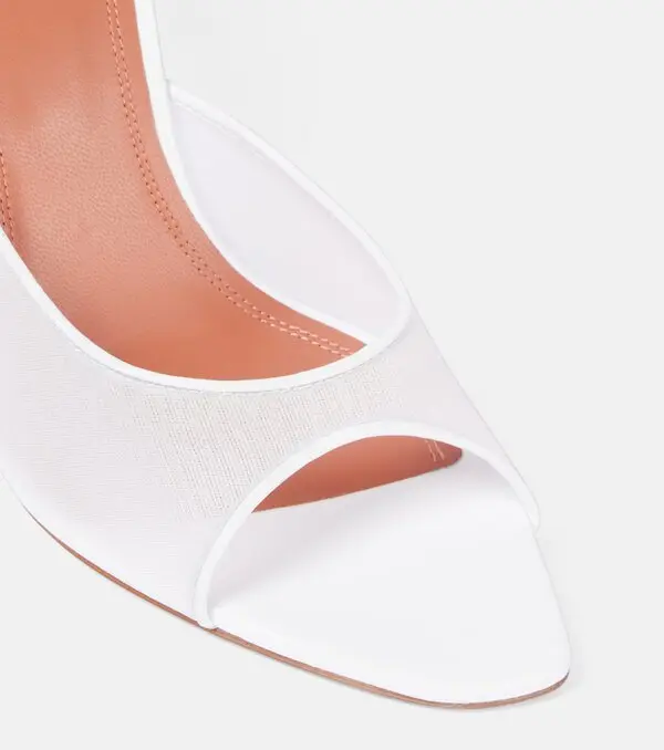 Amina Muaddi Bridal Alexa 95 Mesh Mules - White