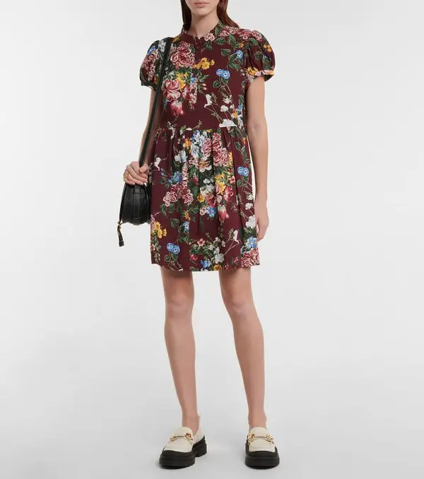 See By Chloé Floral Print Cotton Minidress
