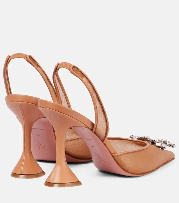 Amina Muaddi Begum 95 Mesh Slingback Pumps