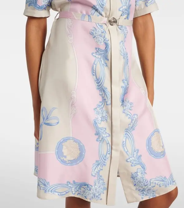 Versace Floral Silk Shirt Dress