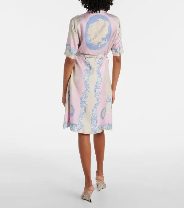 Versace Floral Silk Shirt Dress