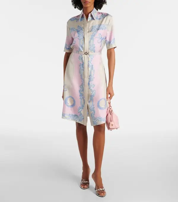 Versace Floral Silk Shirt Dress