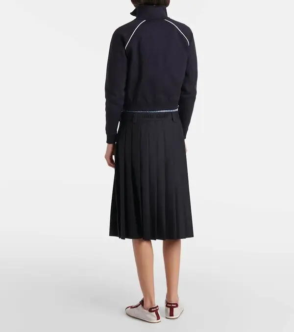 Miu Miu Logo Zip-up Sweatshirt