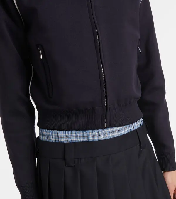 Miu Miu Logo Zip-up Sweatshirt