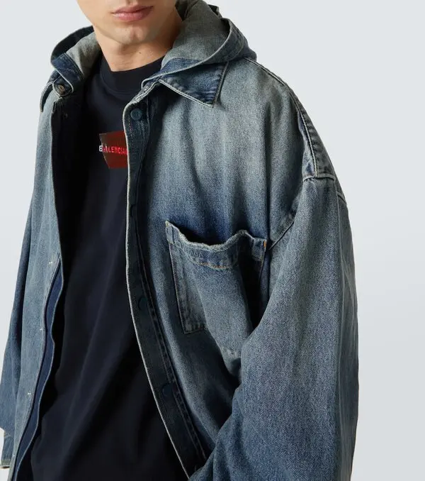 Balenciaga Hooded Denim Overshirt