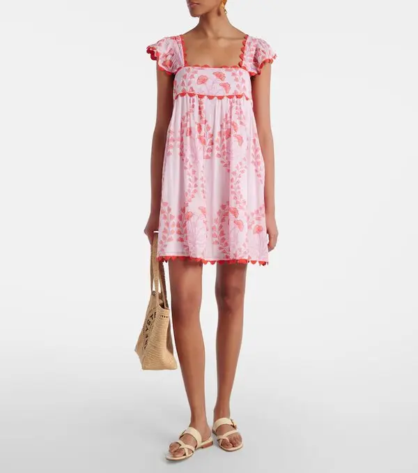 JULIET DUNN Printed Cotton Minidress