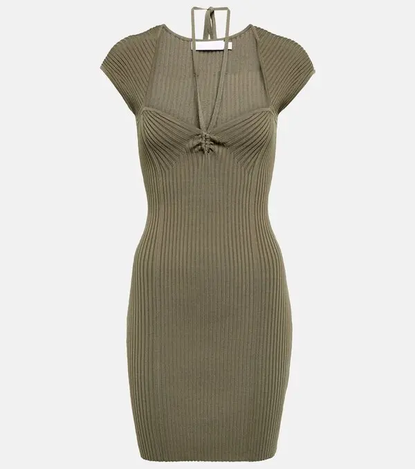 Simkhai Dylan Ribbed-knit Midi Dress - Green