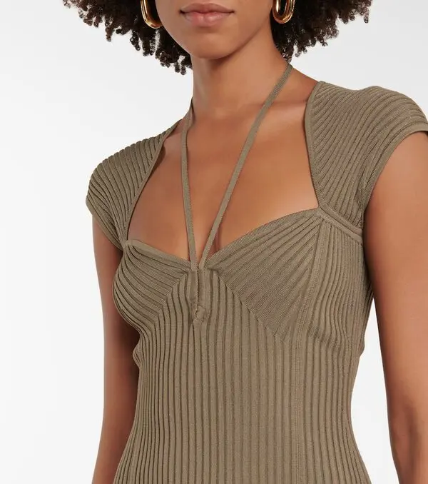 Simkhai Dylan Ribbed-knit Midi Dress