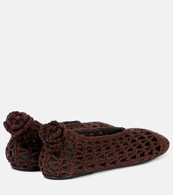 Magda Butrym Crochet Ballet Flats - Brown