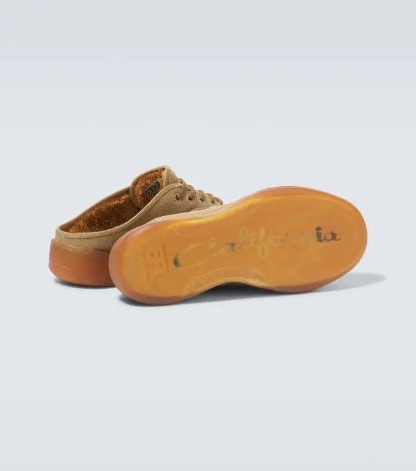 ERL Canvas Mules With Lace-up Closure - Brown