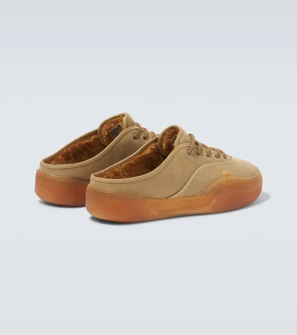 ERL Canvas Mules With Lace-up Closure - Brown