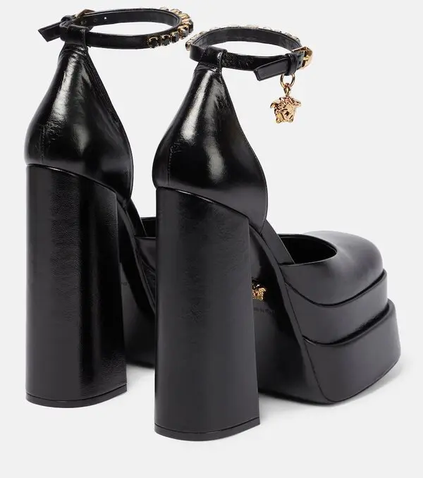 Versace Medusa Aevitas Leather Platform Pumps