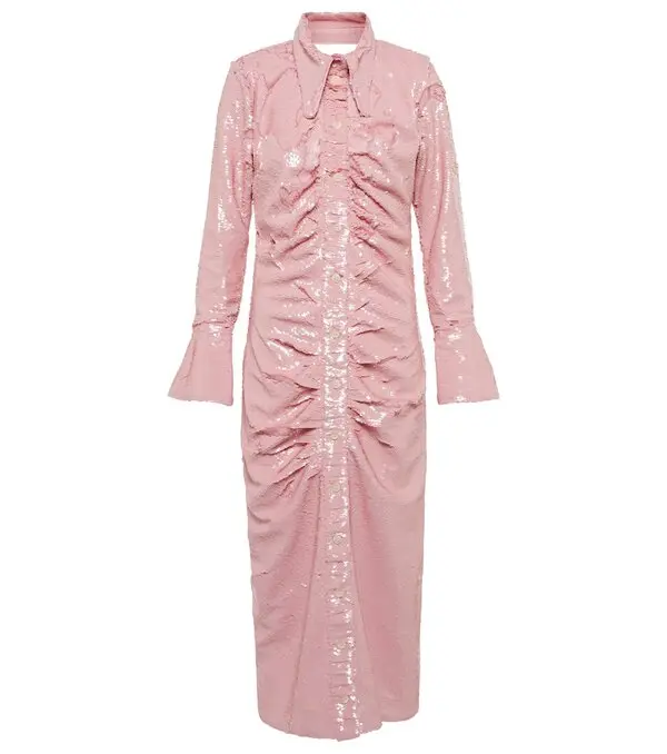 GANNI Sequined Shirt Dress