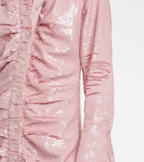 GANNI Sequined Shirt Dress
