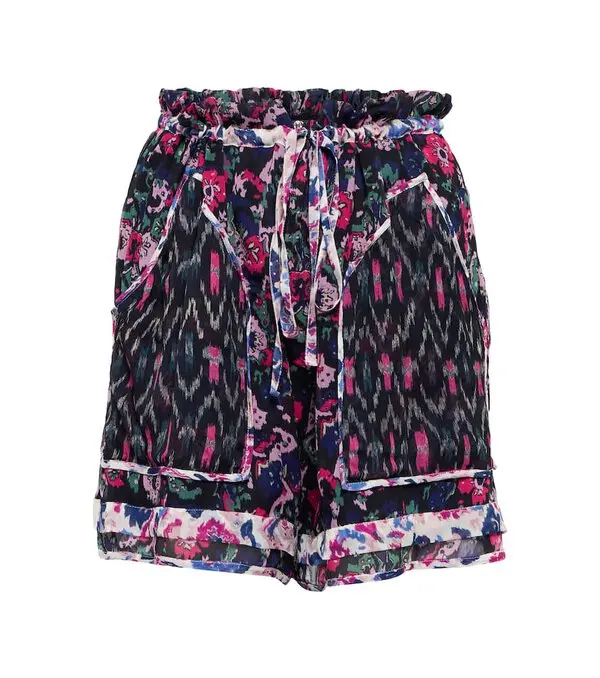 MARANT ETOILE Riolmy Printed Georgette Shorts - Blue