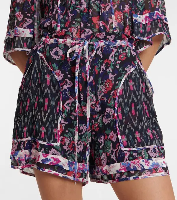 MARANT ETOILE Riolmy Printed Georgette Shorts - Blue