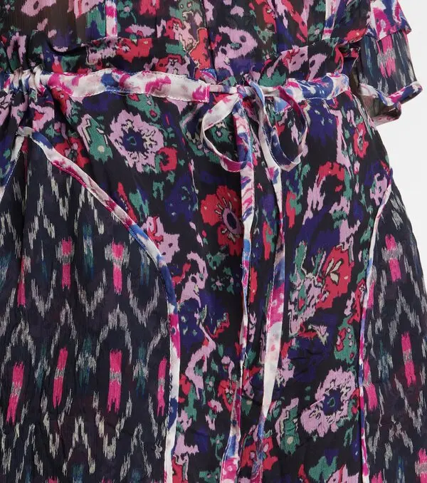 MARANT ETOILE Riolmy Printed Georgette Shorts - Blue
