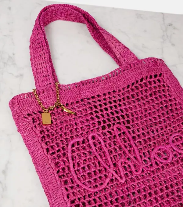 Chloé Raffia-effect Tote Bag