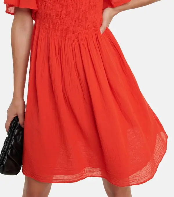 Velvet By Graham & Spencer Esme Cotton Gauze Minidress - Red