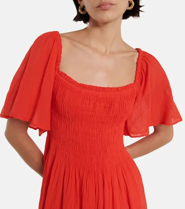 Velvet By Graham & Spencer Esme Cotton Gauze Minidress - Red