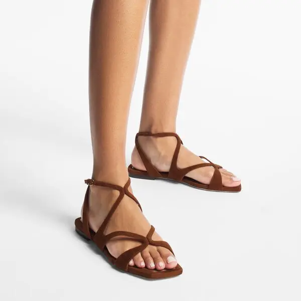 JIMMY CHOO Ayla Suede Flats - Neutral