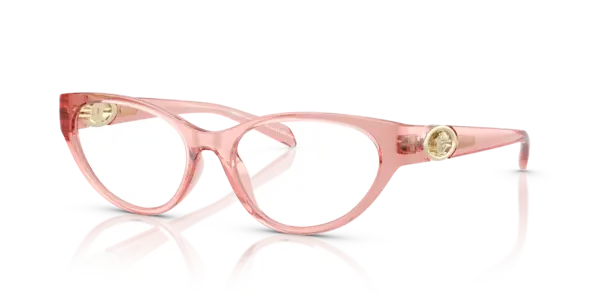 Versace Full Rim Cat Eye Eyeglasses - Transparent Pink