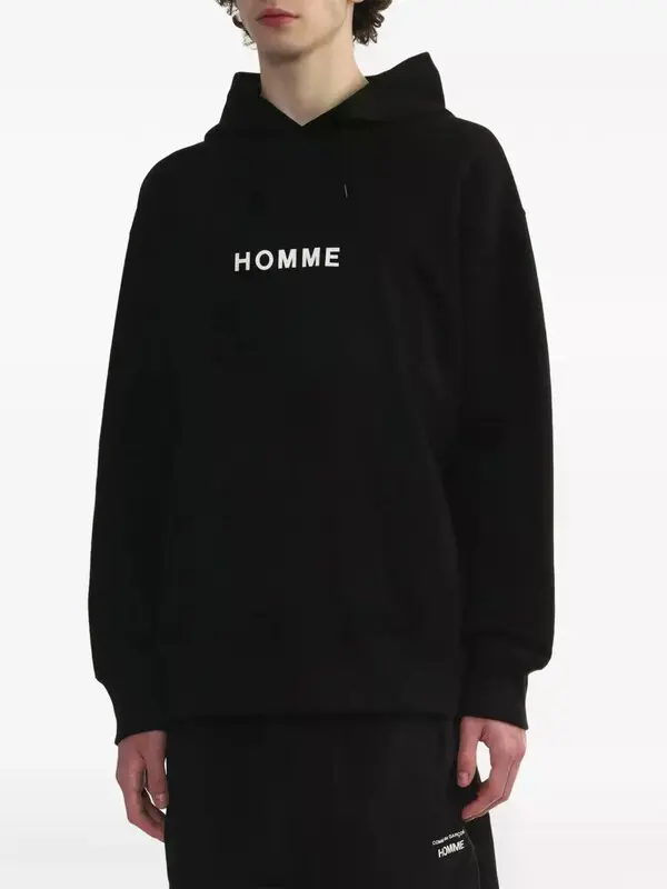 Comme Des Garçons Printed Hoodie - Black
