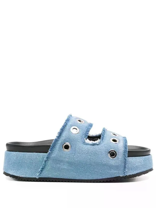 Inuikii Denim Flatform Slides - Blue