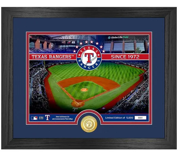HIGHLAND MINT Texas Rangers Bronze Coin Stadium Photo Mint - One-color