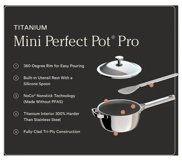 OUR PLACE Titanium Mini 8.5' Perfect Pot Pro W/ Noco Nonstick