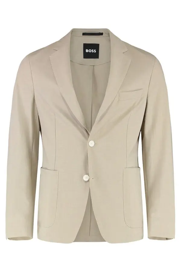 BOSS Single-breasted Two-button Jacket - Beige