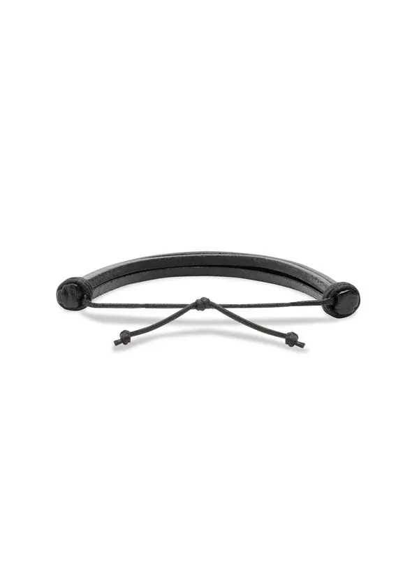 Saint Laurent Cassandre Logo Leather Bracelet