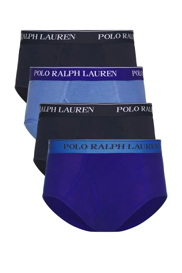 Polo Ralph Lauren Mid Rise Brief 4 Pack - Resort Blue  Rugby Royal  & 2 Cruise Nav