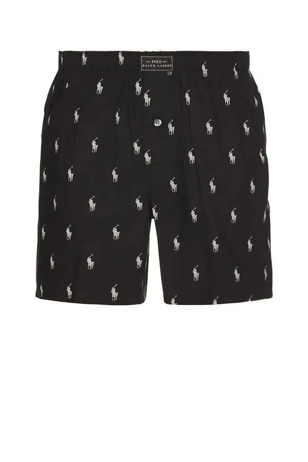 Polo Ralph Lauren Woven Boxer In Multi - Rl Black & White Aopp