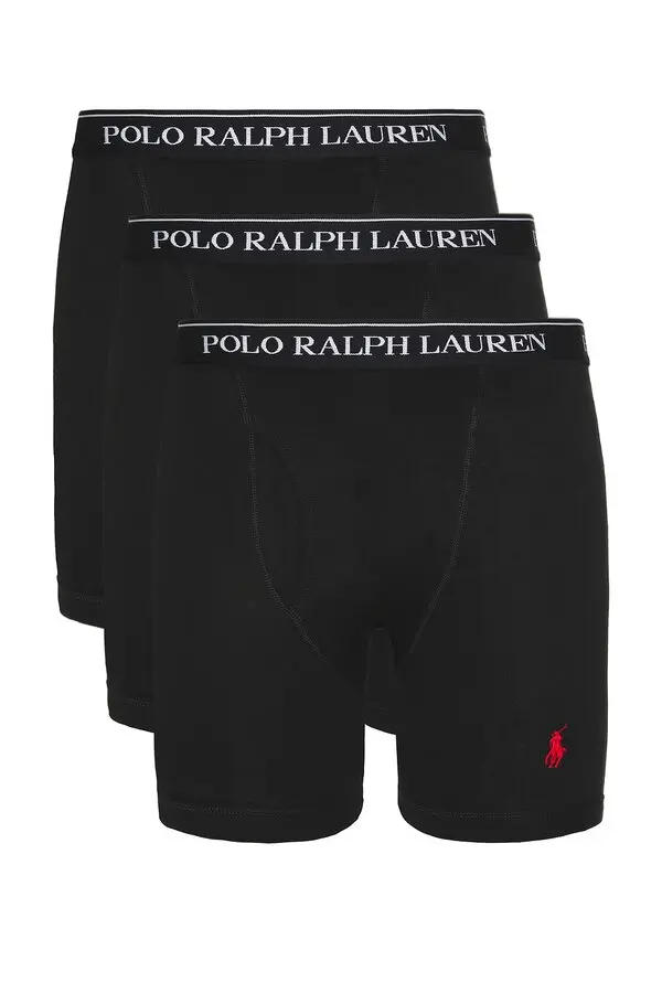 Polo Ralph Lauren Classic Fit Cotton 3 Pack Boxer Brief In Multi - Polo Black & Rl2000 Red Pp