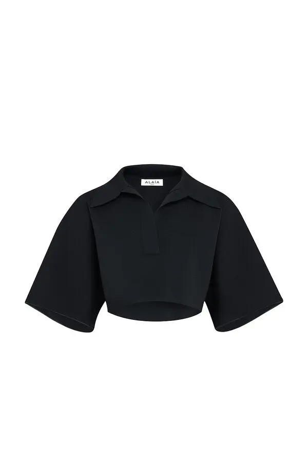 Alaïa Crop Polo Top