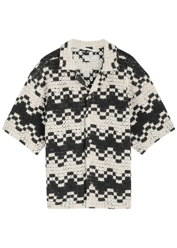 PERCIVAL Naples Crotchet-knit Cotton-blend Shirt - Ecru