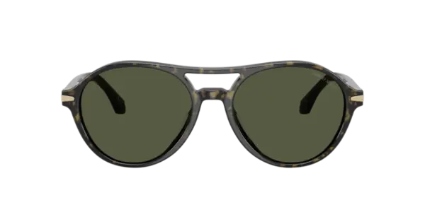 Giorgio Armani Round Eyeglasses - Green Havana