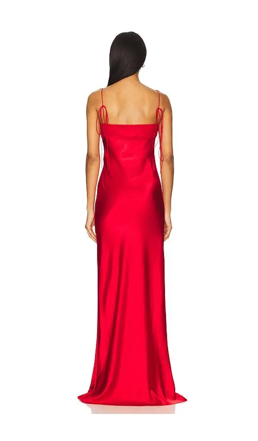 Anna October Tulip Satin Maxi Dress Red 6% Off Editorialist