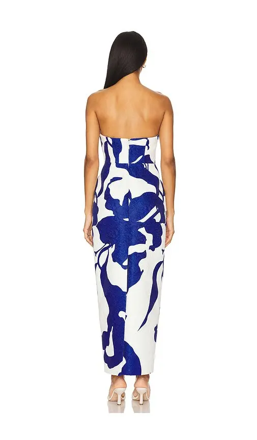 MILLY Orion Camellia Floral Jacquard Dress - Blue Mult