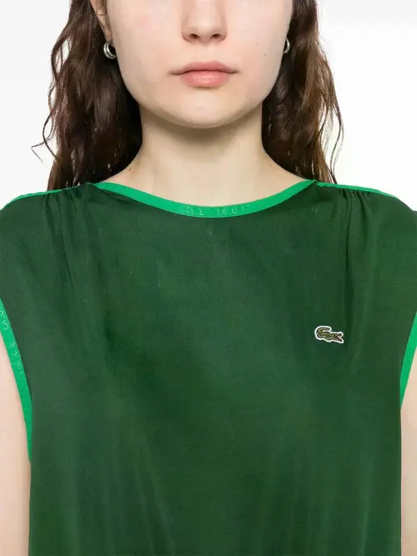 Lacoste Sleeveless Pleated Dress - Green