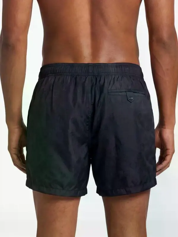 Giorgio Armani Tonal-logo Swim Shorts - Blue