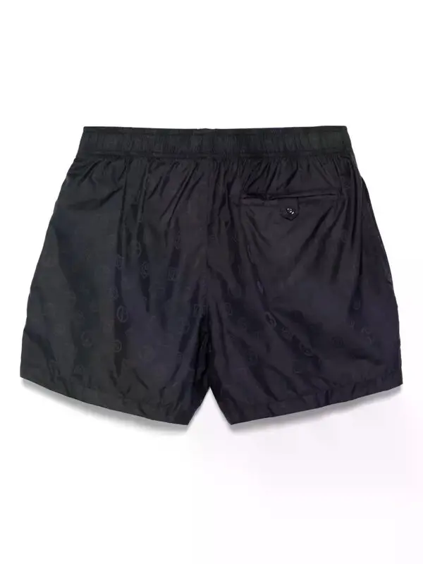 Giorgio Armani Tonal-logo Swim Shorts - Blue
