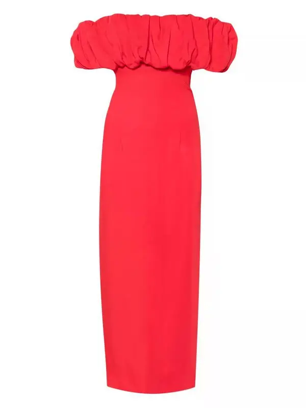 ROWEN ROSE Bardot-neckline Midi Dress