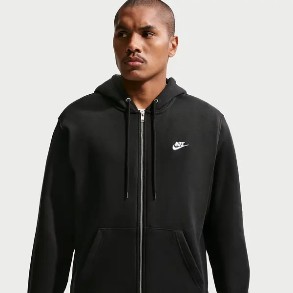 Nike Club Full-zip Fleece Hoodie - Black