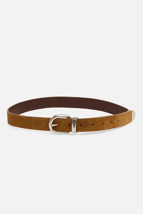 7 For All Mankind Italian Suede Belt - Beige