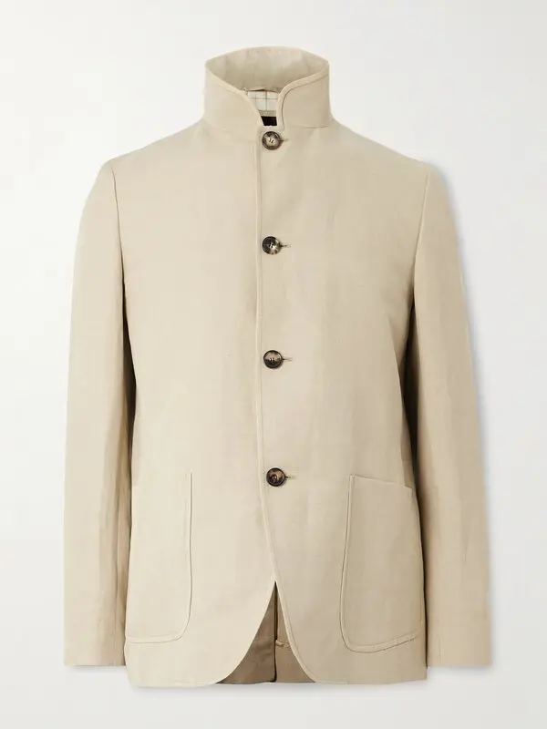 Loro Piana Spagna Unstructured Nehru-collar Jacket - Neutrals