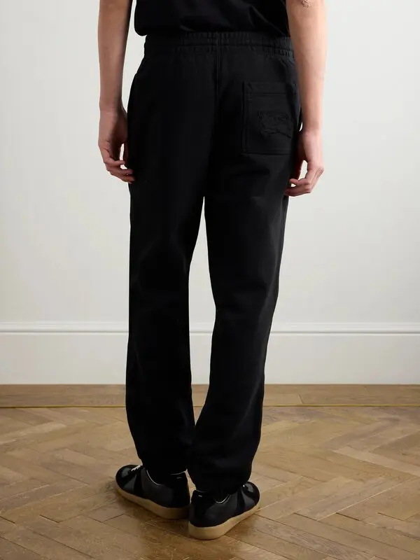 Burberry Tapered Logo-appliquéd Cotton-jersey Sweatpants