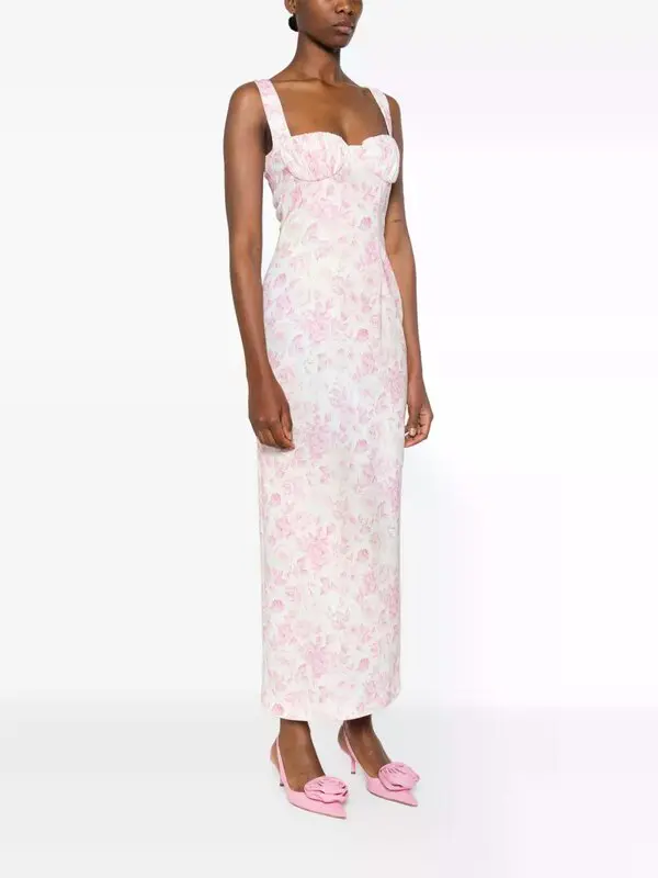 ROWEN ROSE Rose-print Maxi Dress